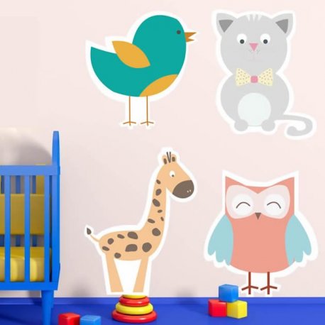 Autocolante Decorativo Infantil O Senhor Gato e os seus Amigos